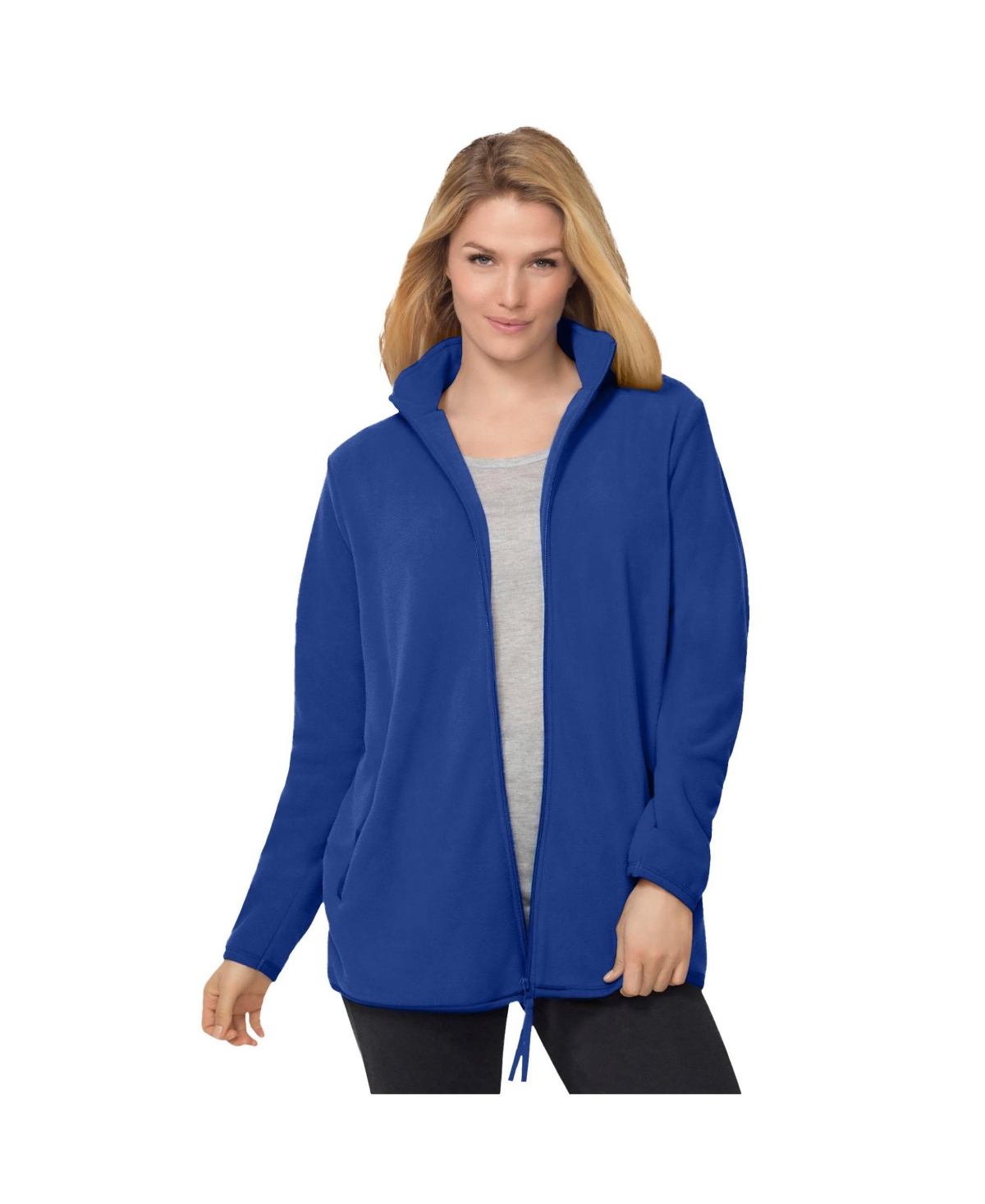 Click here for Woman Within Womens Plus Size Zip-Front Microfleec... prices