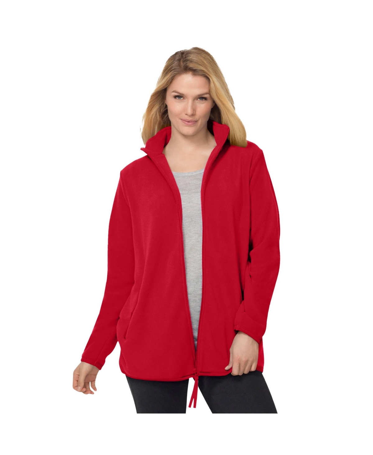 Click here for Woman Within Womens Plus Size Zip-Front Microfleec... prices