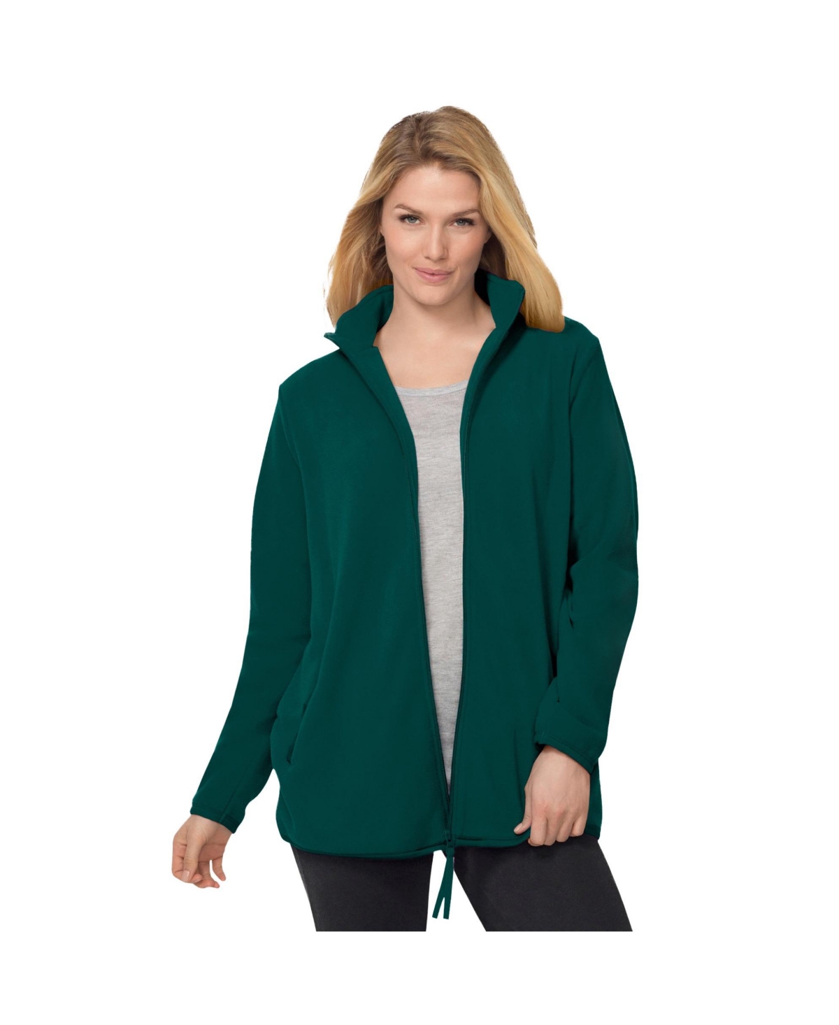 Click here for Woman Within Womens Plus Size Zip-Front Microfleec... prices