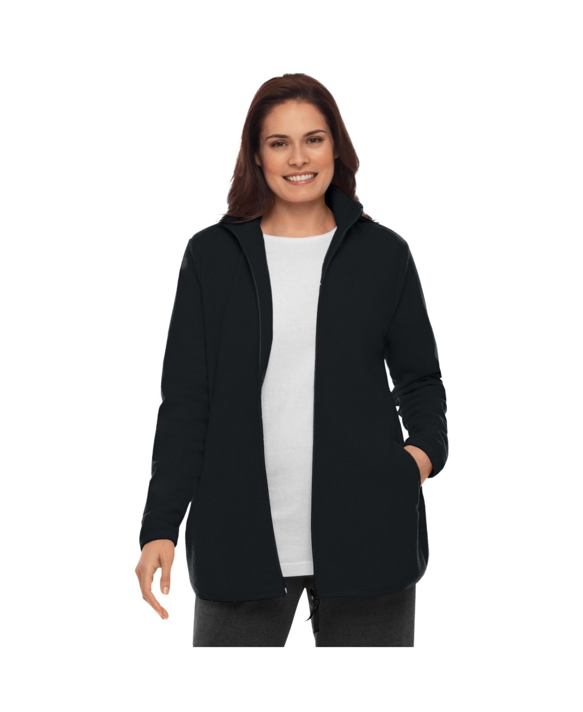 Click here for Woman Within Womens Within Zip-Front Microfleece J... prices
