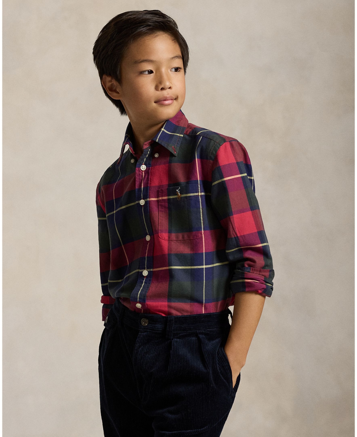 Click here for Polo Ralph Lauren Boys 8-20 Plaid Long Sleeves Oxf... prices