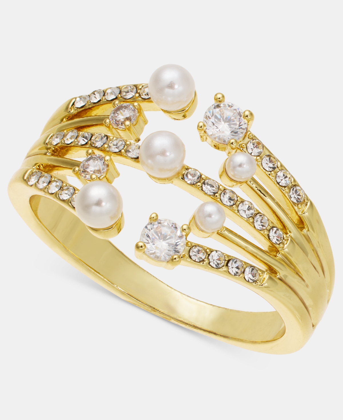 Click here for Charter Club Crystal & Imitation Pearl Wrap Ring... prices