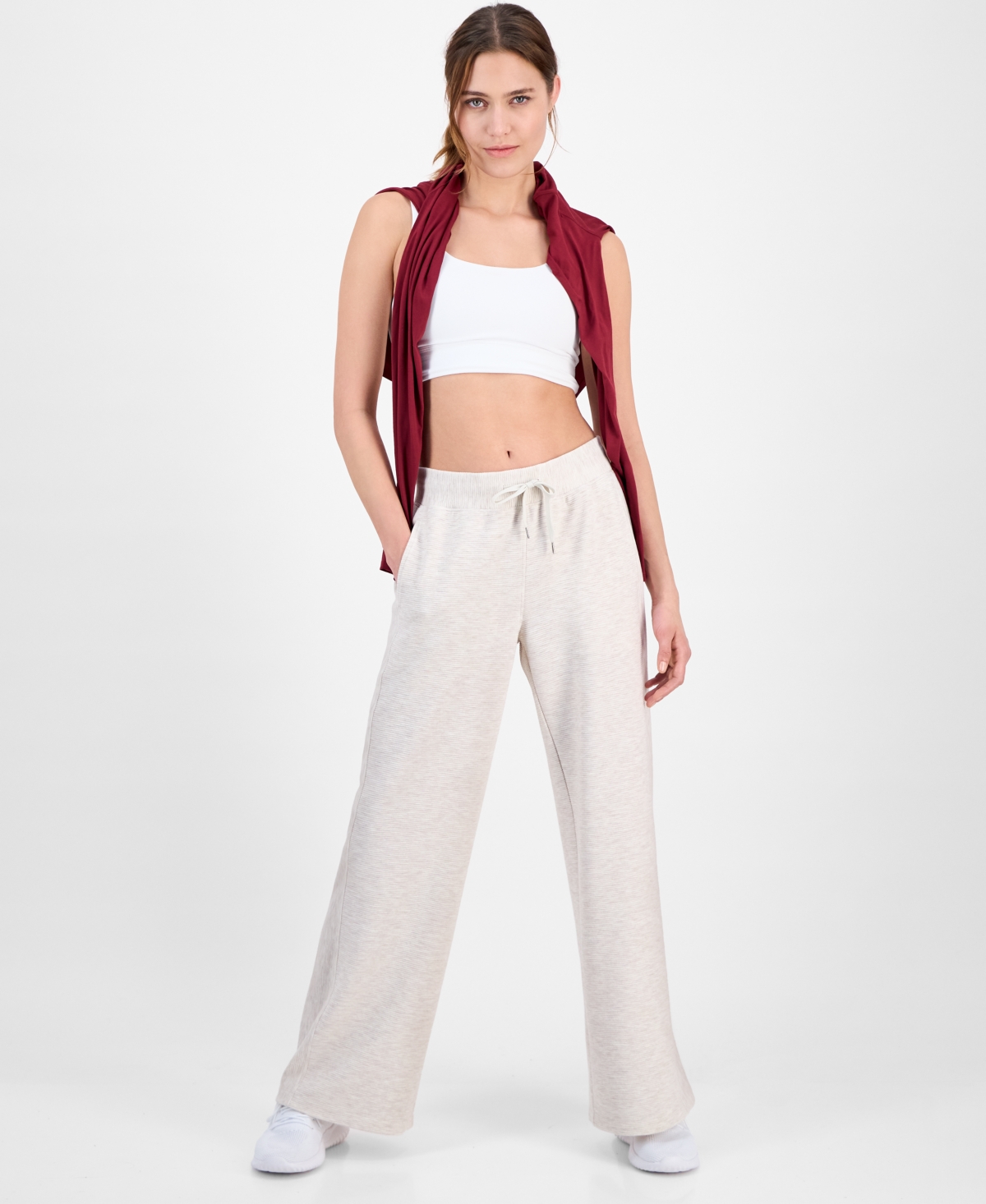 Click here for Id Ideology Womens Ribbed Knit Wide Leg Pants  Mac... prices