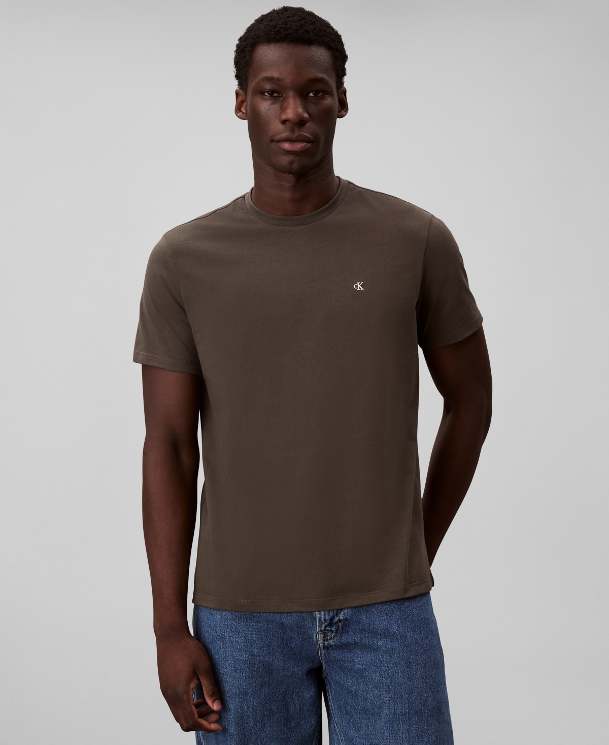 Click here for Calvin Klein Mens Solid Crewneck T-Shirt - Beluga prices