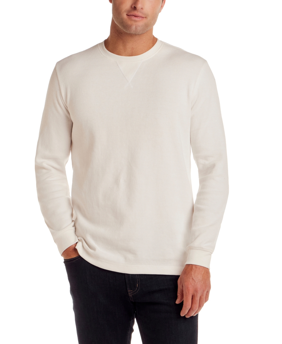 Click here for Weatherproof Vintage Mens Long Sleeve Waffle Crewn... prices