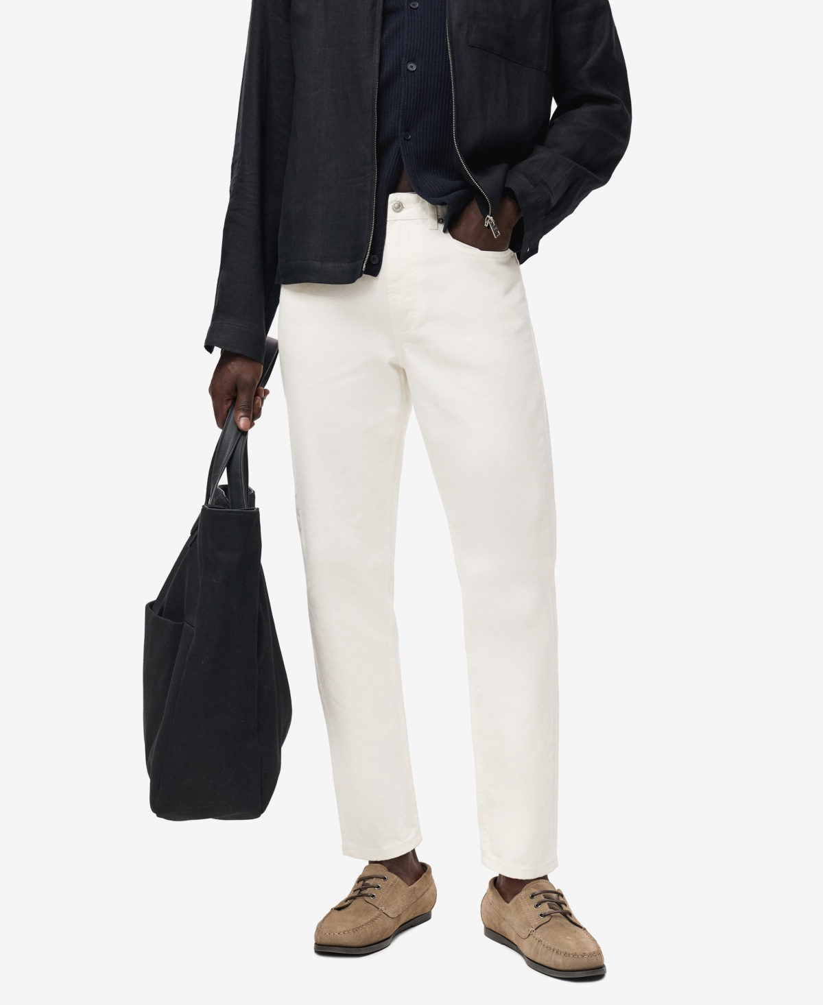 Click here for Mango Mens Lori Tapered-Fit Jeans - Off White prices