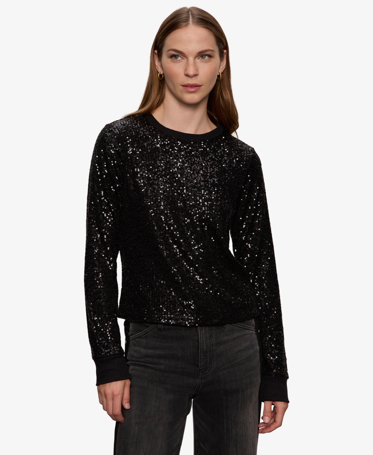 Click here for Sanctuary Womens Sparkle Together Sequin Top - Bla... prices