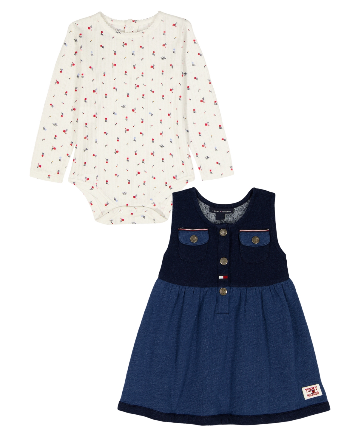 Tommy Hilfiger Baby Girls 2-Piece Jumper Set - White/Navy