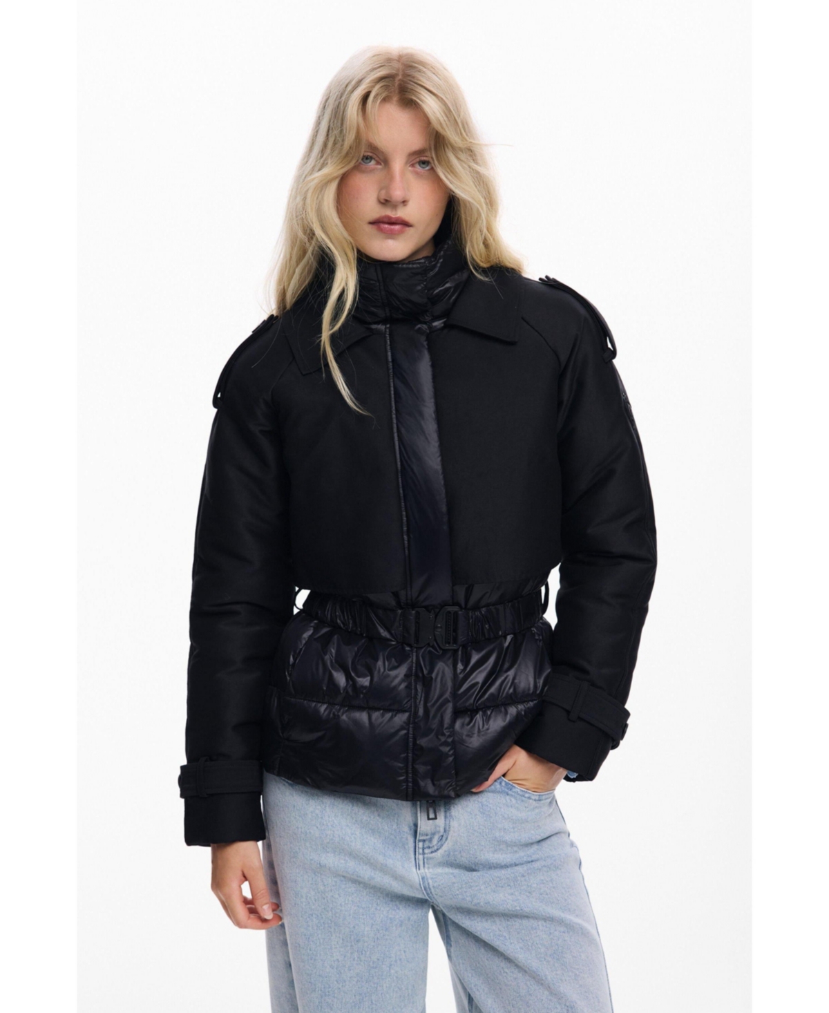 Click here for Desigual Womens Hybrid padded jacket - Black prices