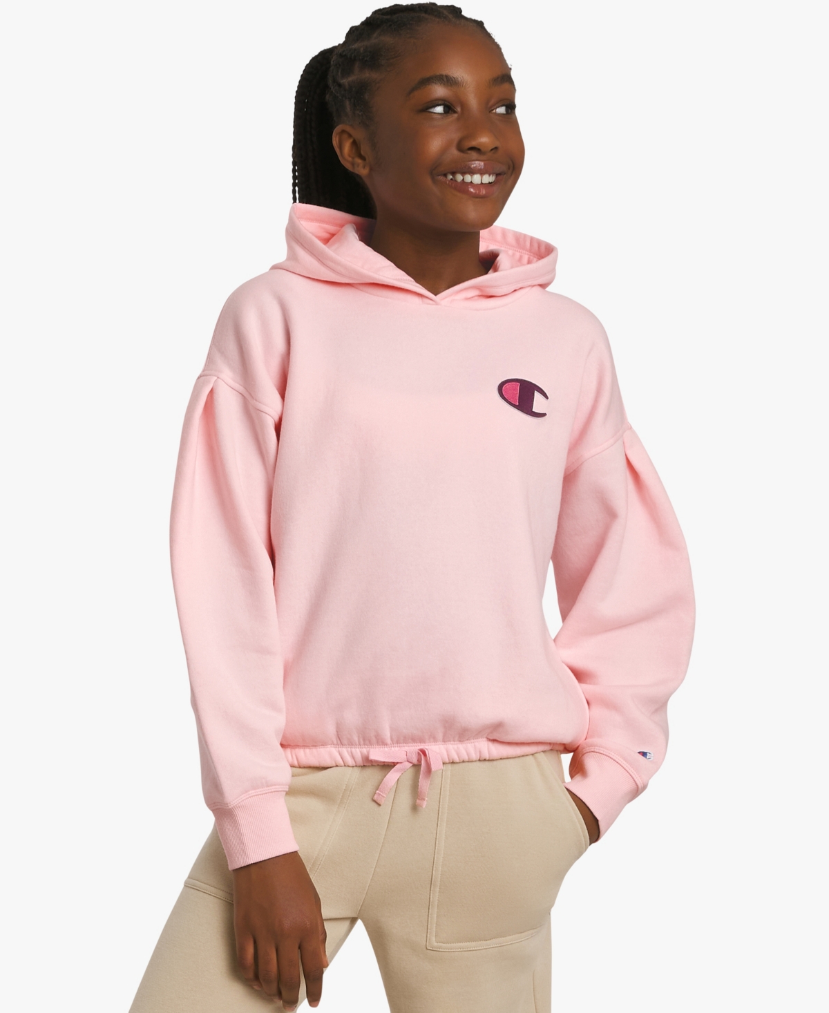 Click here for Champion Girls 7-16 Long Sleeve Hoodie - Pink prices