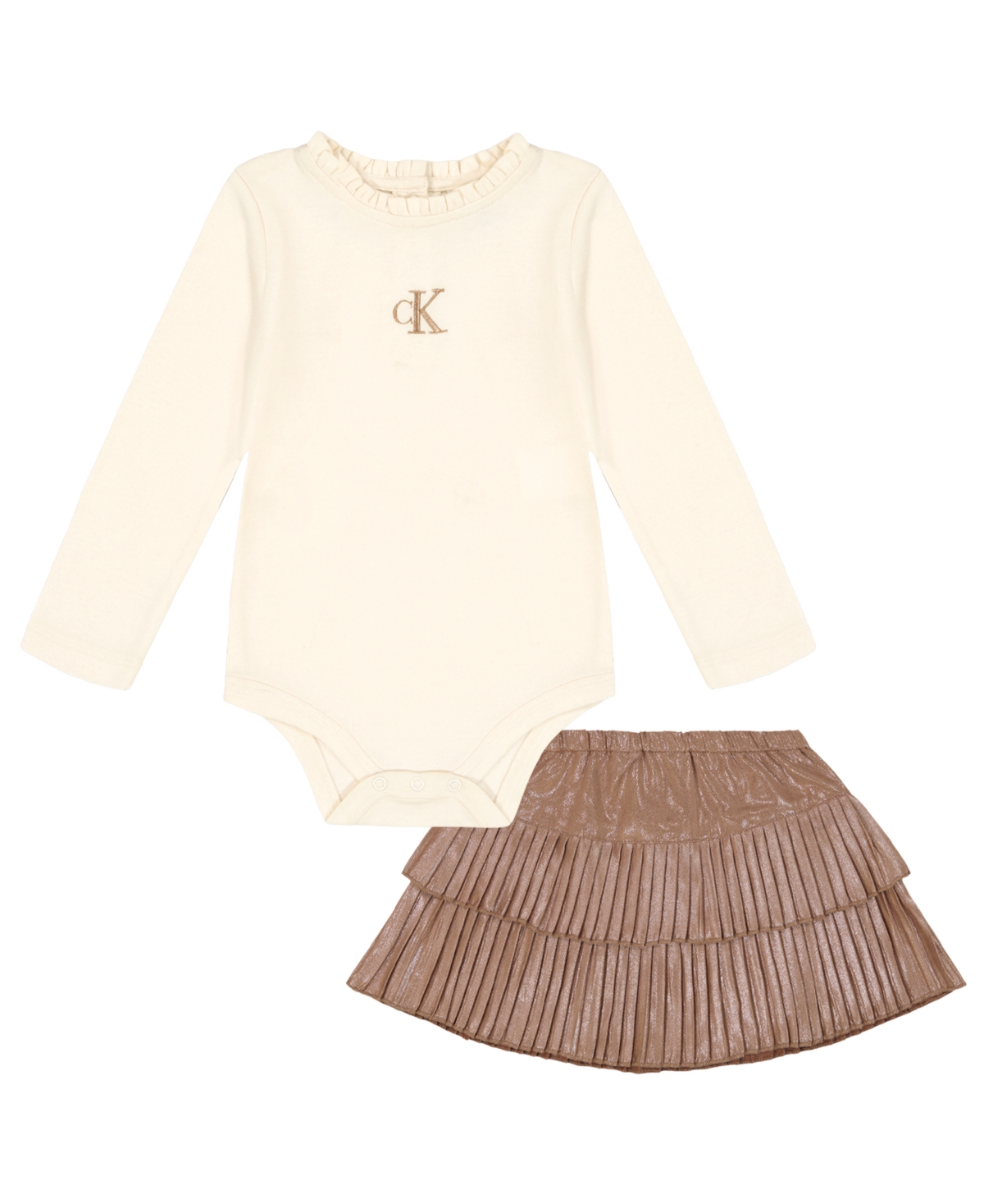 Click here for Calvin Klein Baby Girls 2-Piece Ruffle Collar Body... prices