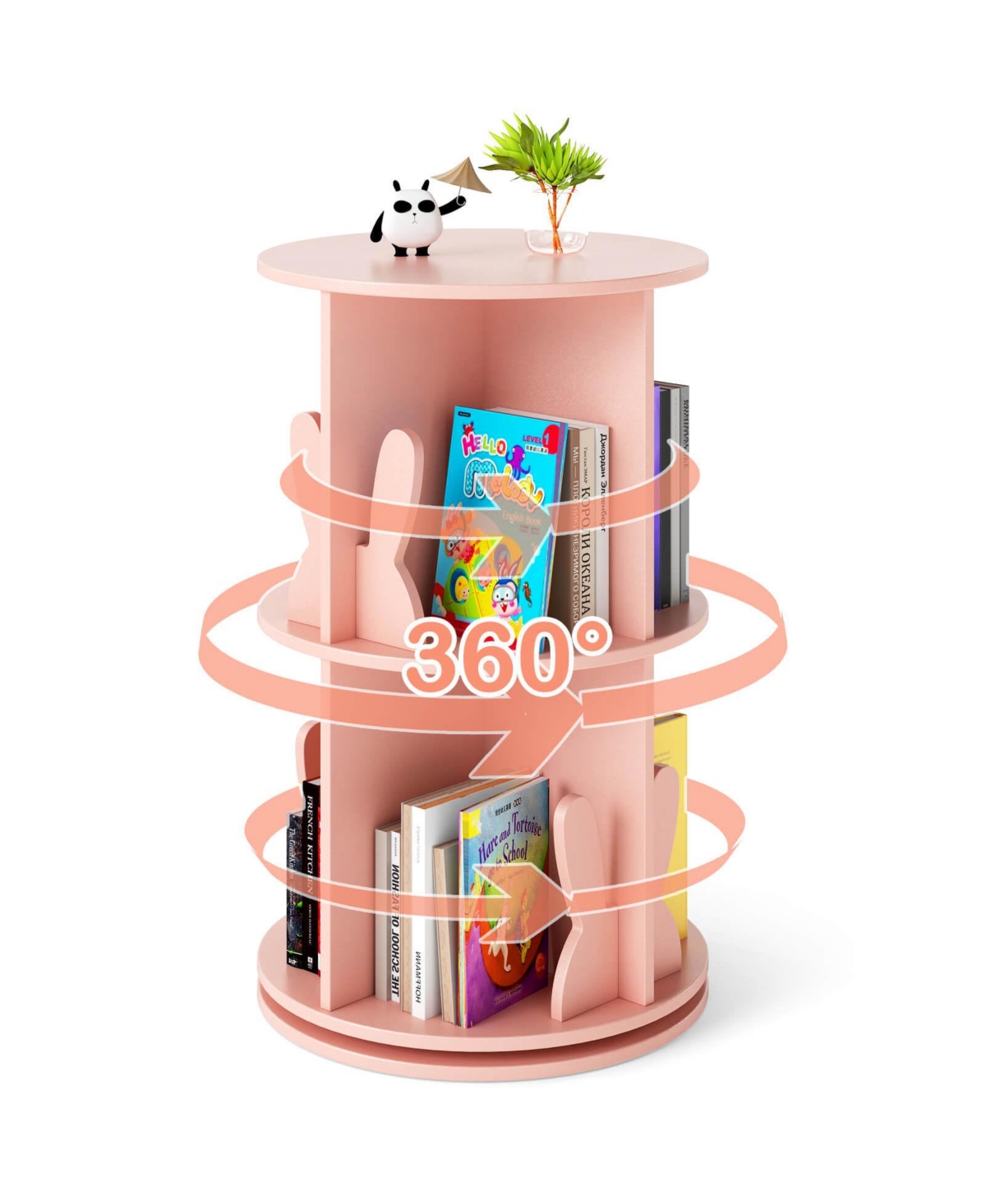 Click here for Costway Kids Rotating Bookshelf 2 Tier Freestandin... prices