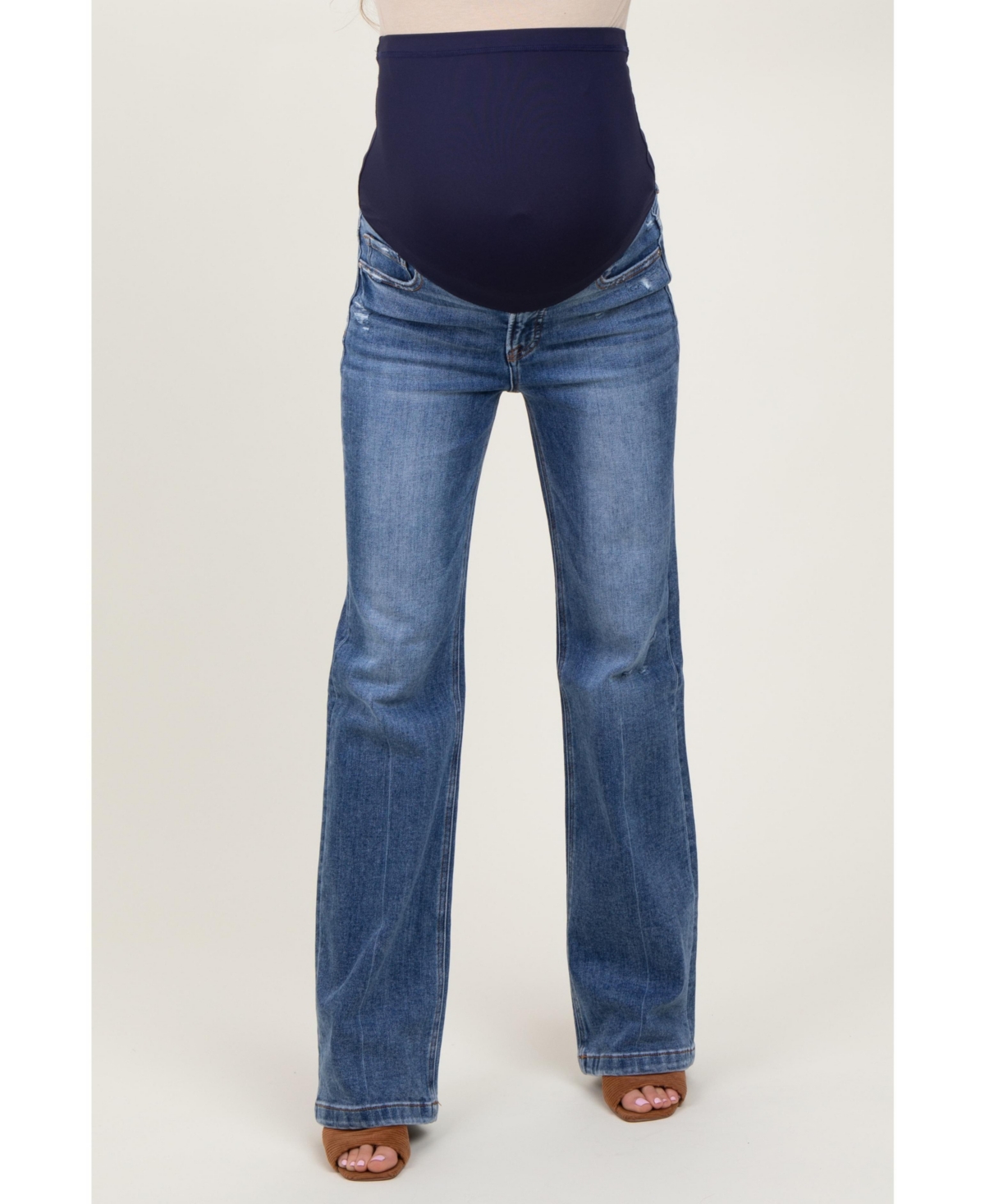 Click here for Pinkblush Blue Lightly Distressed Maternity Straig... prices