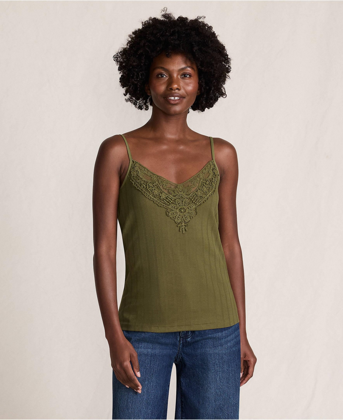 Click here for Lands End Womens Variegated Micro Rib Lace Trim Ca... prices