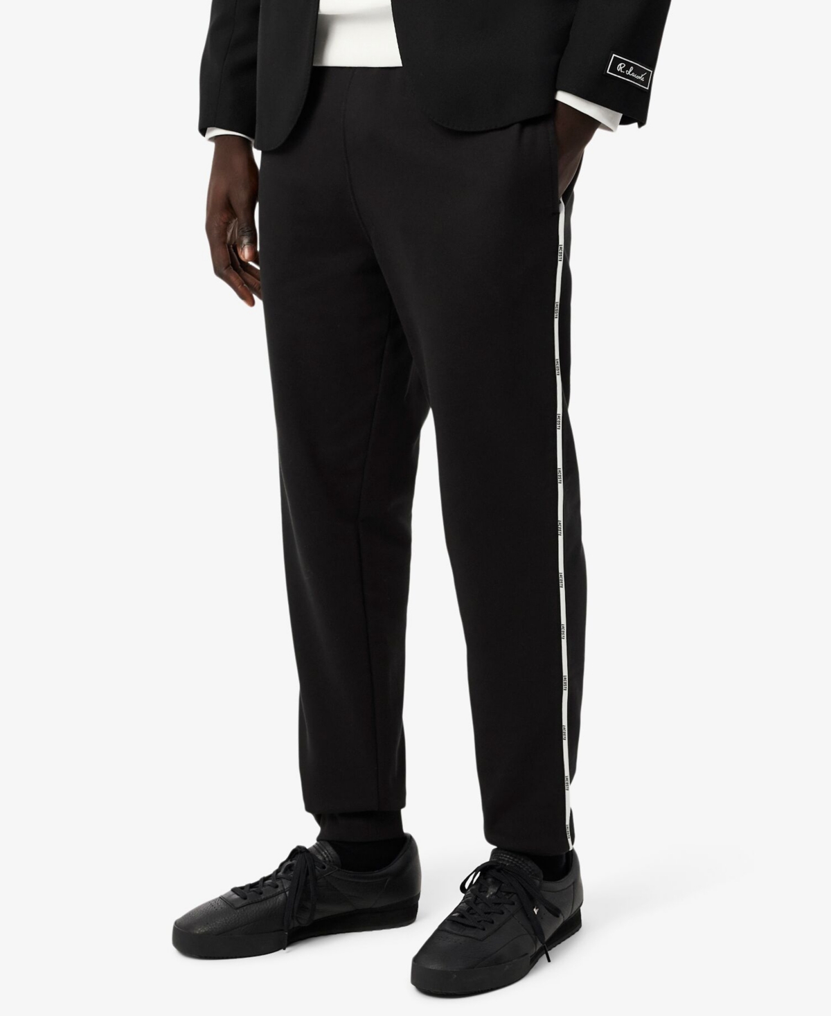 Click here for Lacoste Mens Tapered Fit Tracksuit Trousers - Blac... prices