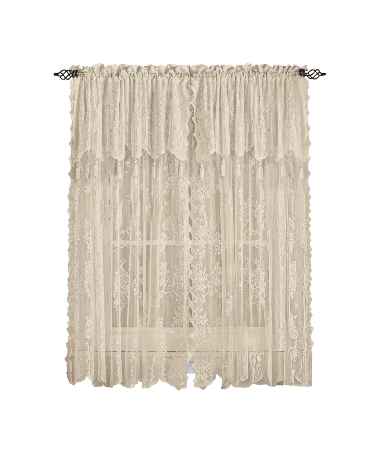 Click here for Collections Etc Carly Sheer Floral Lace Design Cur... prices