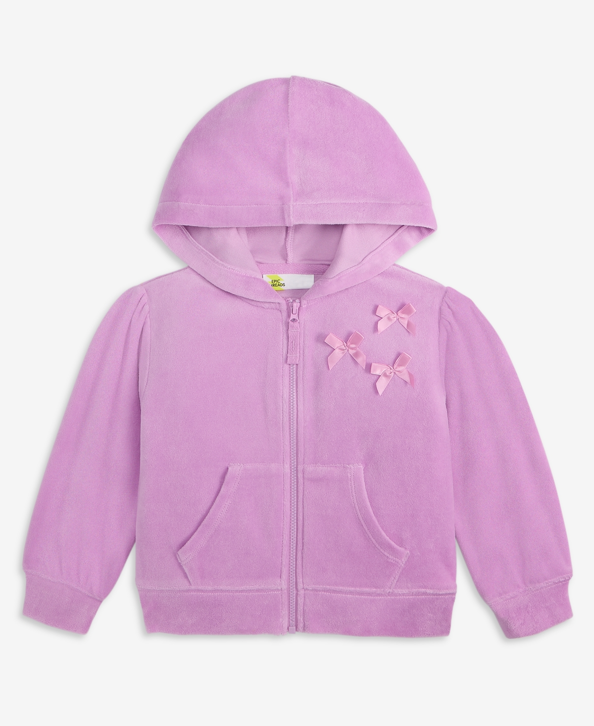 Click here for Epic Threads Girls Toddler 2T-4T Ribbon Velour Zip... prices