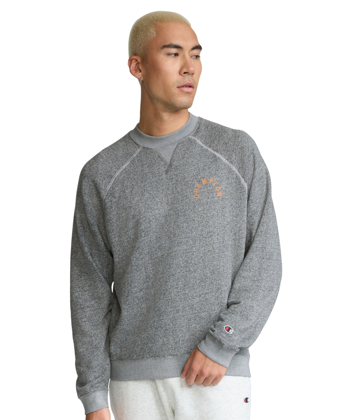 Click here for Champion Mens Raglan Crewneck Logo Sweatshirt - Ni... prices