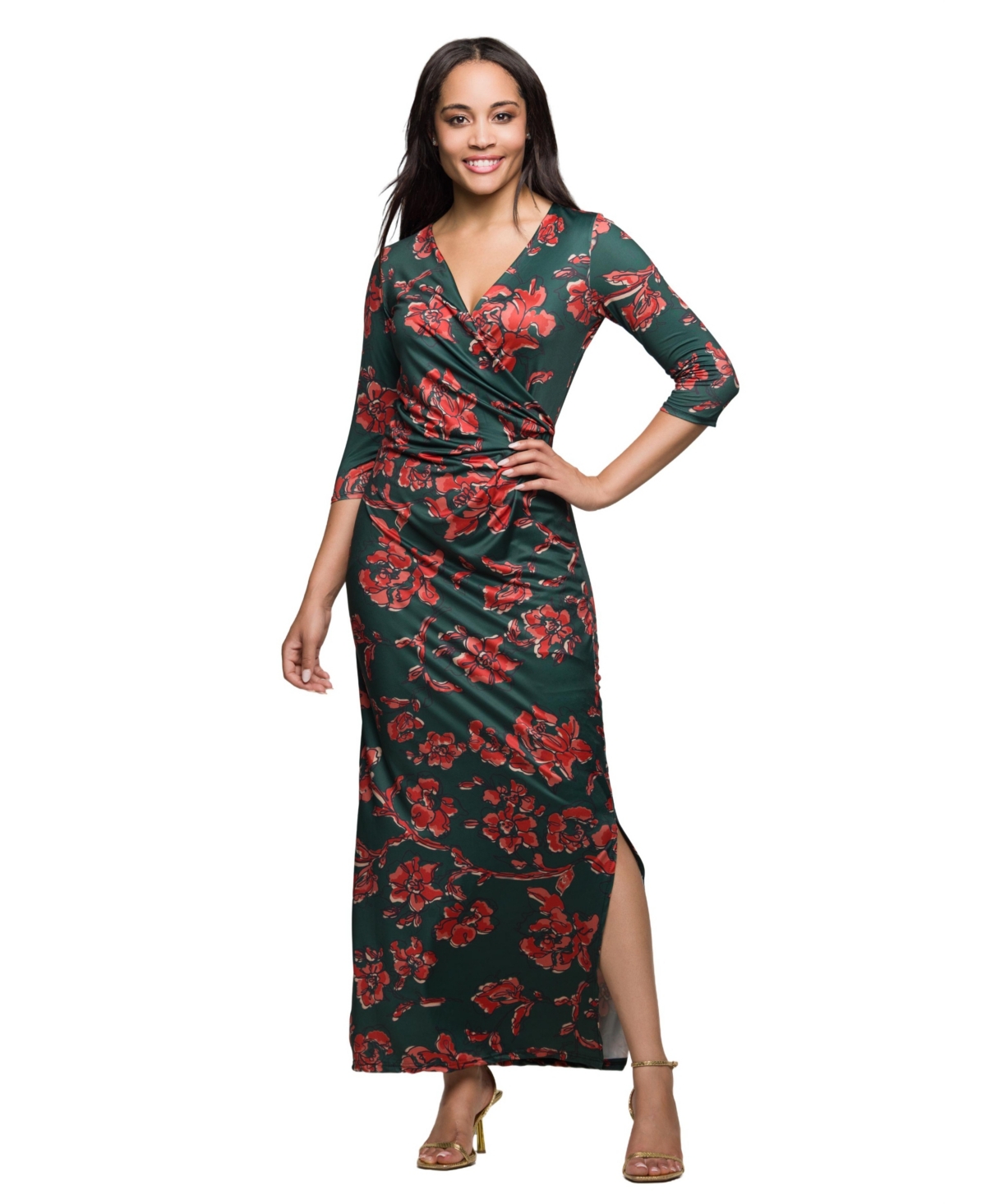 Click here for 24seven Comfort Apparel Womens Green Floral Print... prices