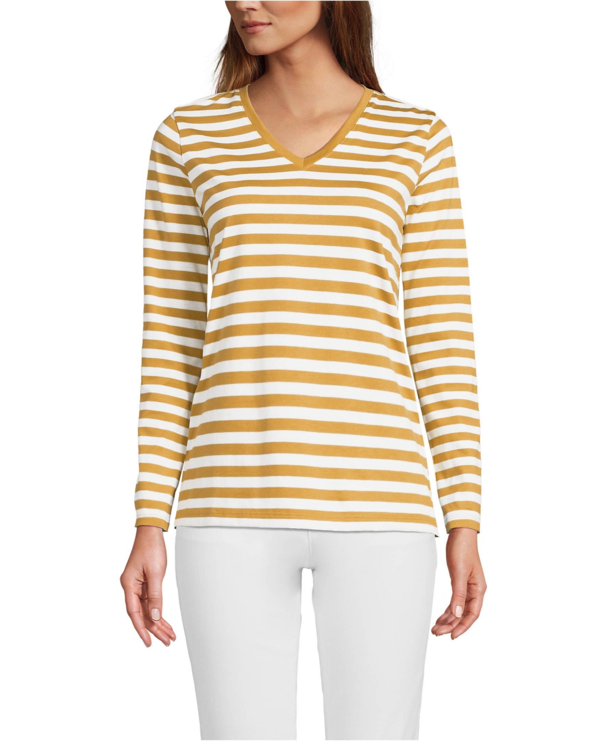 Click here for Lands End Womens Supima Cotton Long Sleeve V-Neck... prices