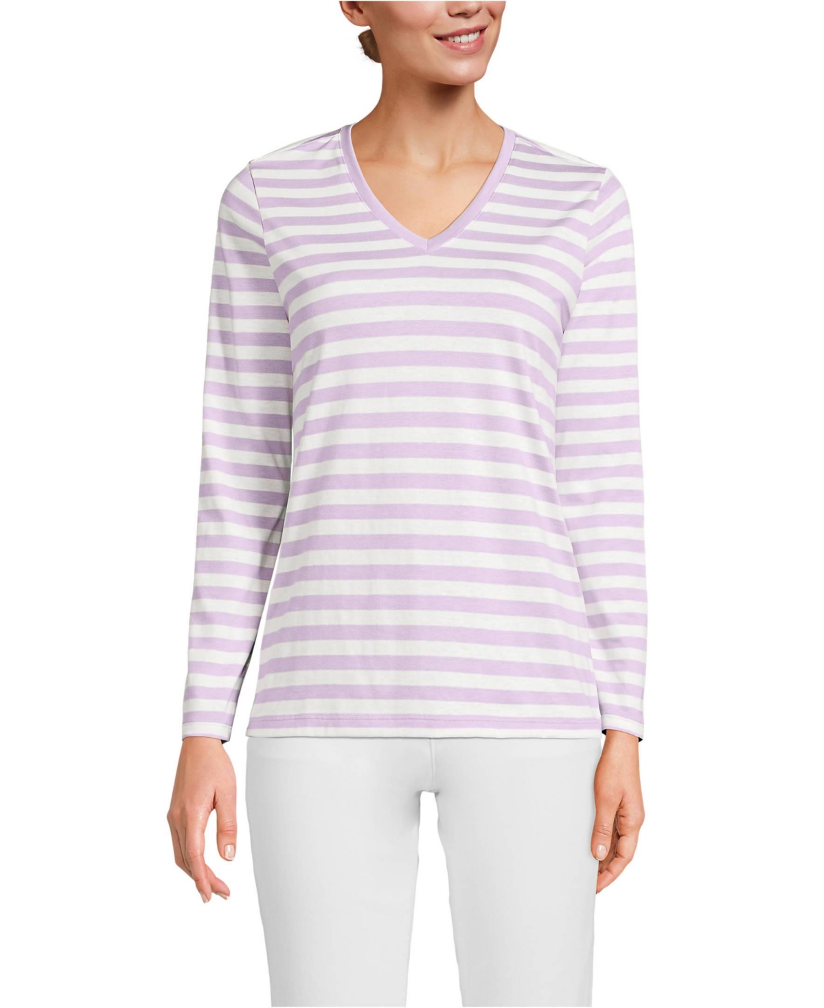 Click here for Lands End Womens Supima Cotton Long Sleeve V-Neck... prices
