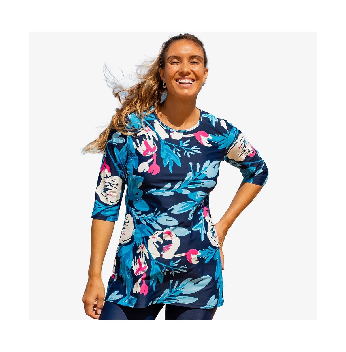 Click here for Calypsa Plus Size Gia Swim Tunic - Midnight bloom prices