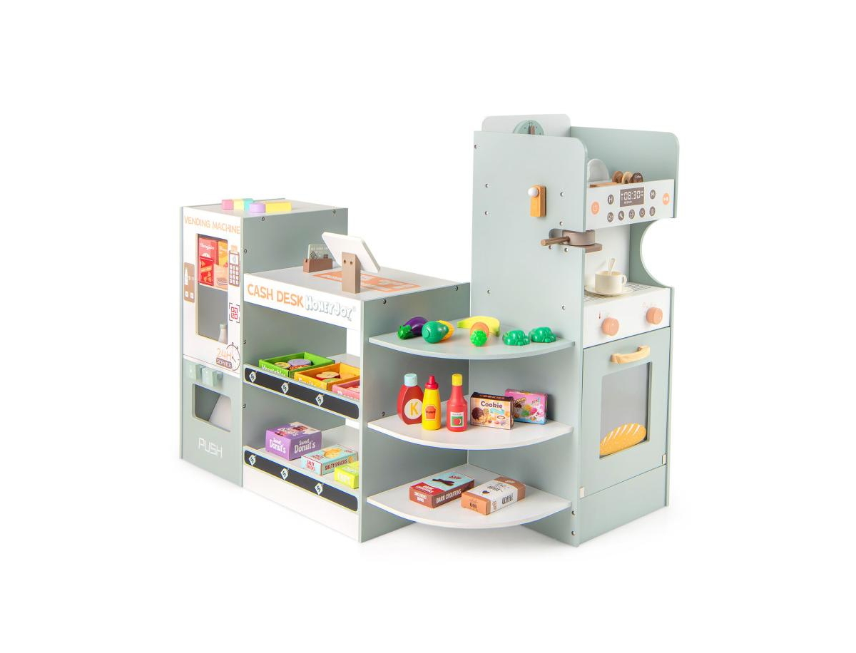 Click here for Akiudex Kids Wooden Grocery Store Playset with Caf... prices