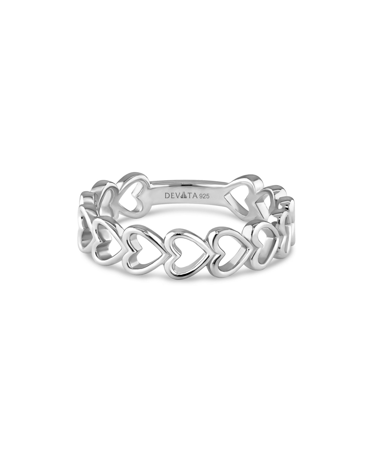 Click here for Devata Open Heart Ring in Rhodium Plated Sterling... prices