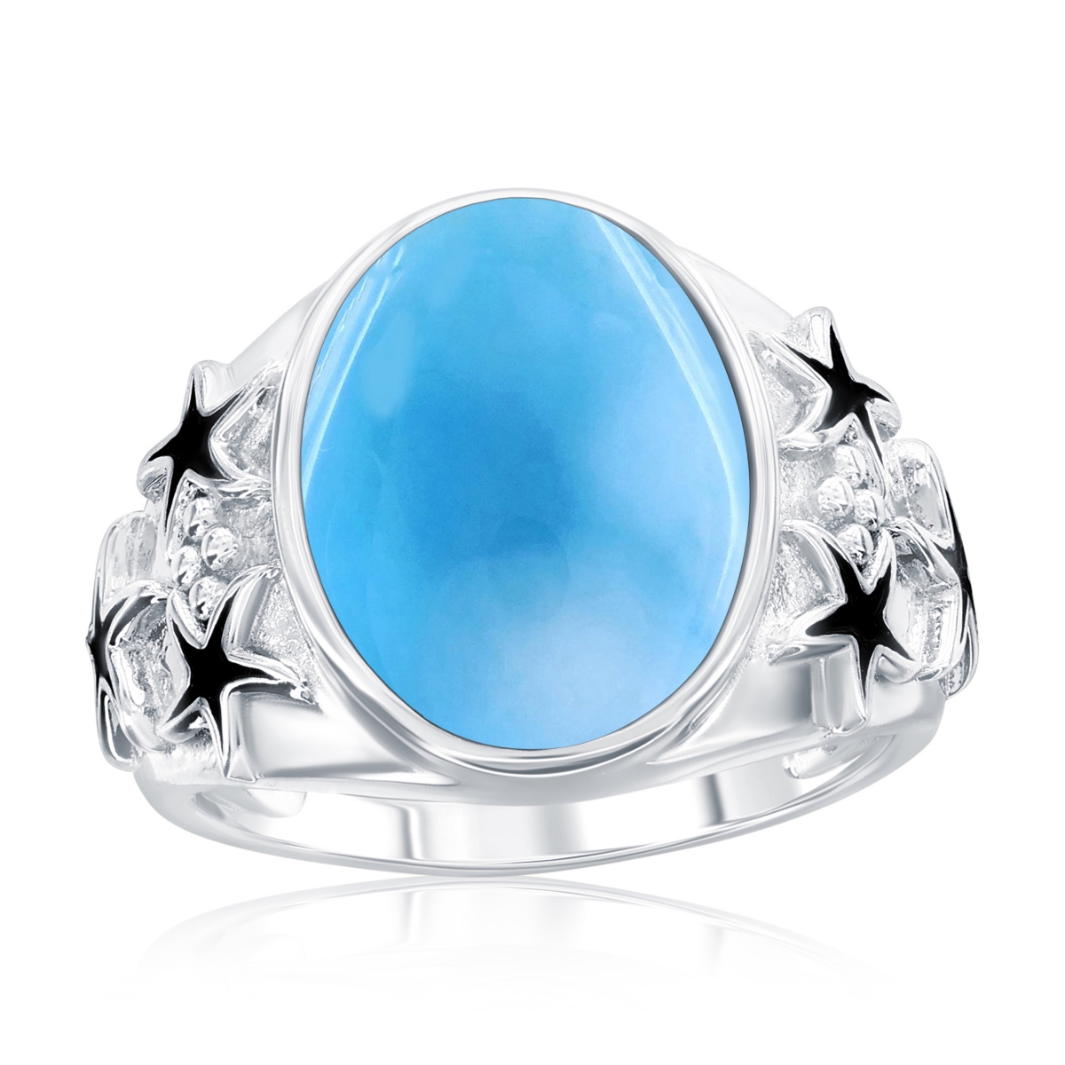 Click here for Caribbean Treasures Sterling Silver  Oval Larimar... prices