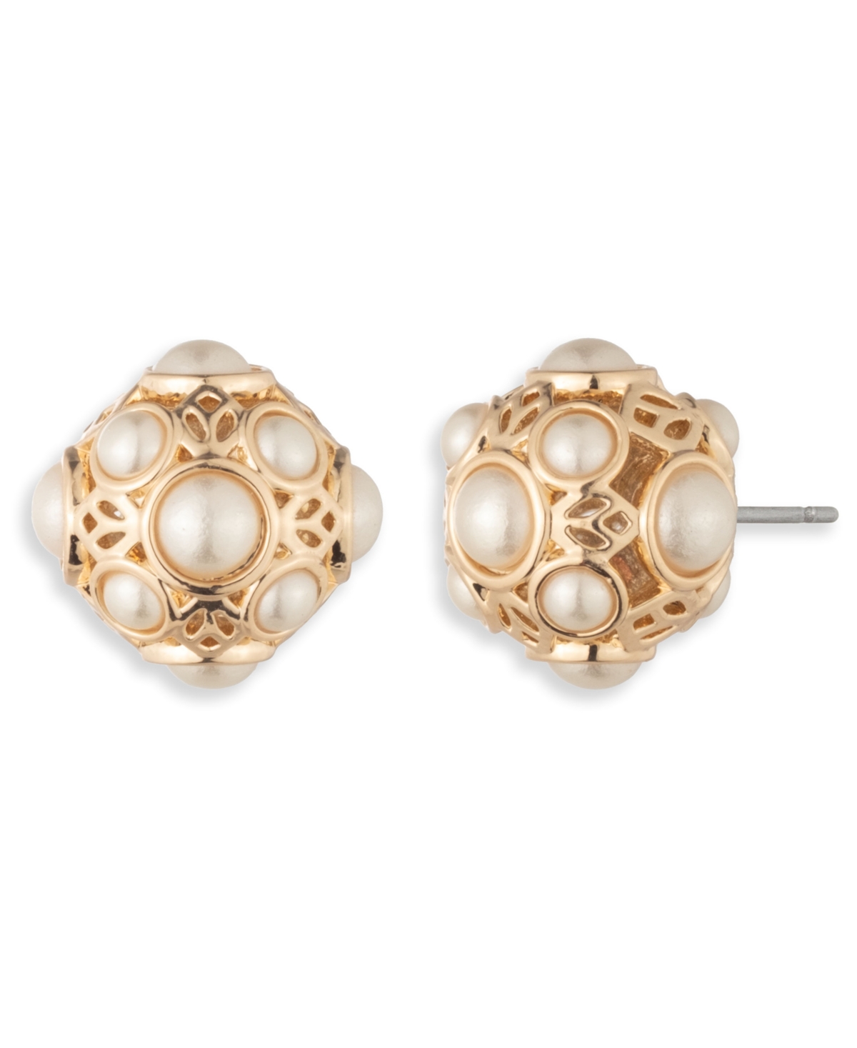 Click here for Marchesa Imitation Pearl Filagree Stud Earrings -... prices