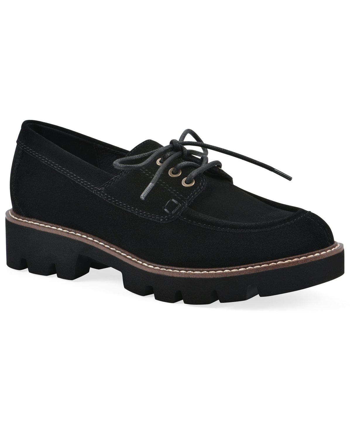 Click here for White Mountain Womens Gino Lug Sole Loafers - Blac... prices