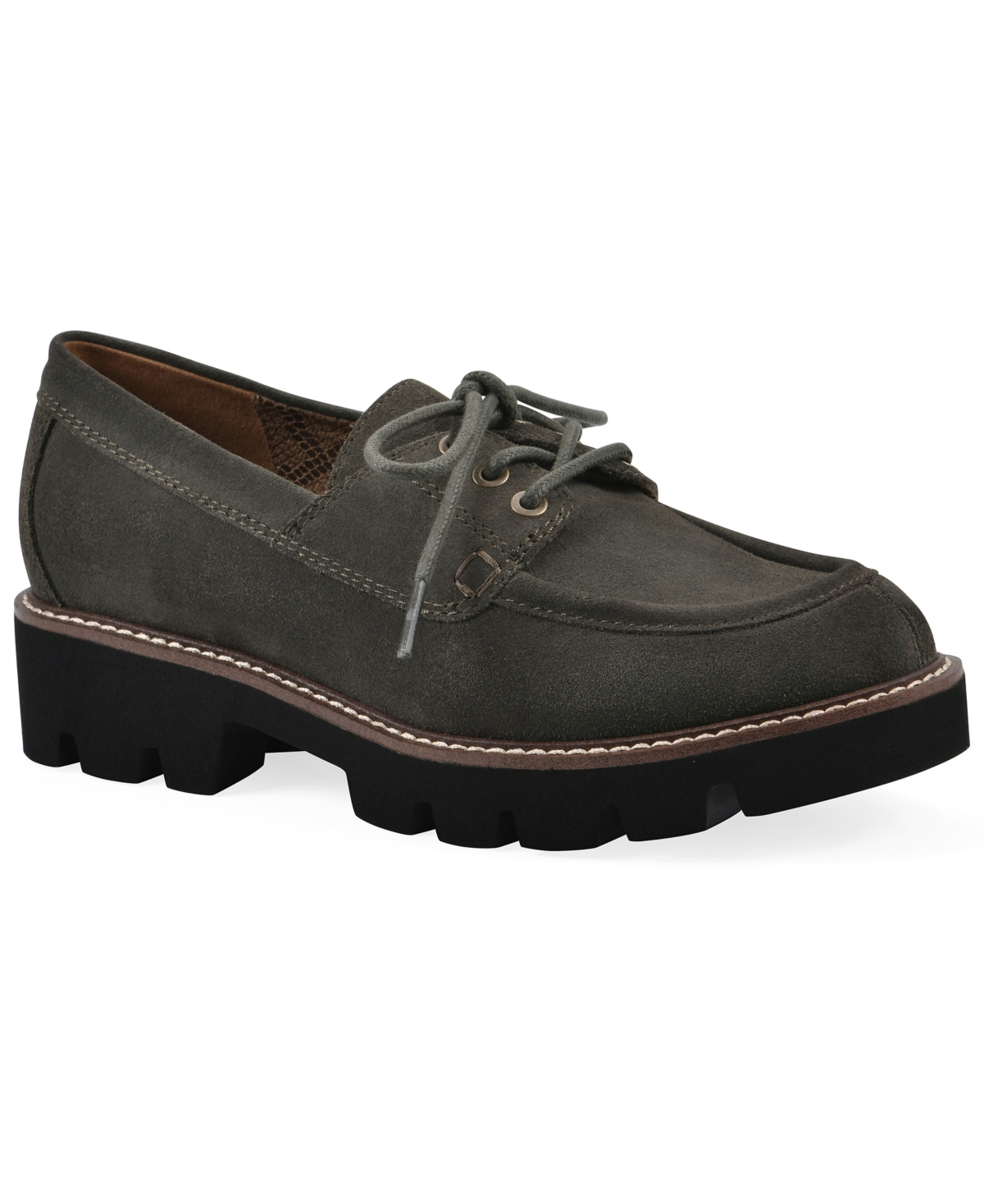 Click here for White Mountain Womens Gino Lug Sole Loafers - Army... prices