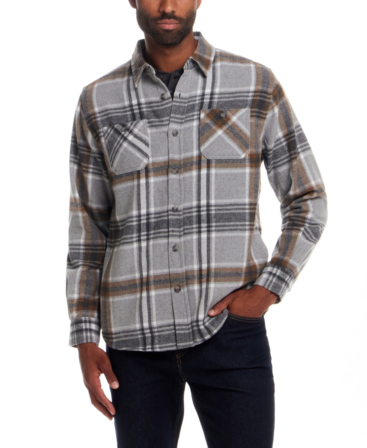 Click here for Weatherproof Vintage Mens Plaid Shirt Jacket - Cas... prices