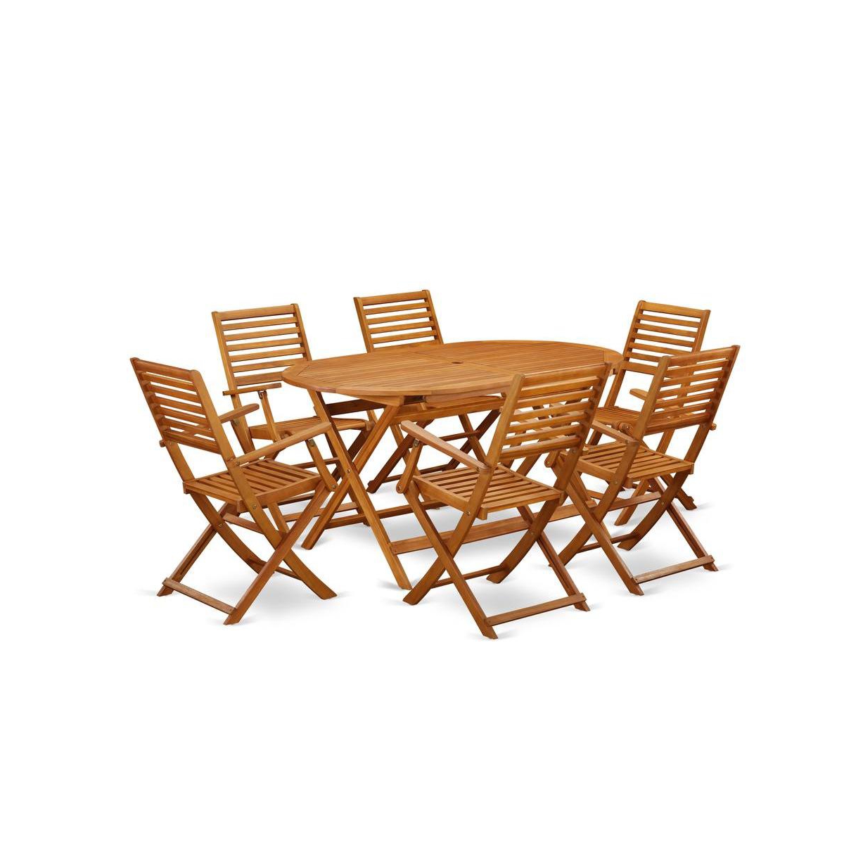 Click here for East West Furniture Wooden Patio Set Natural Oil -... prices