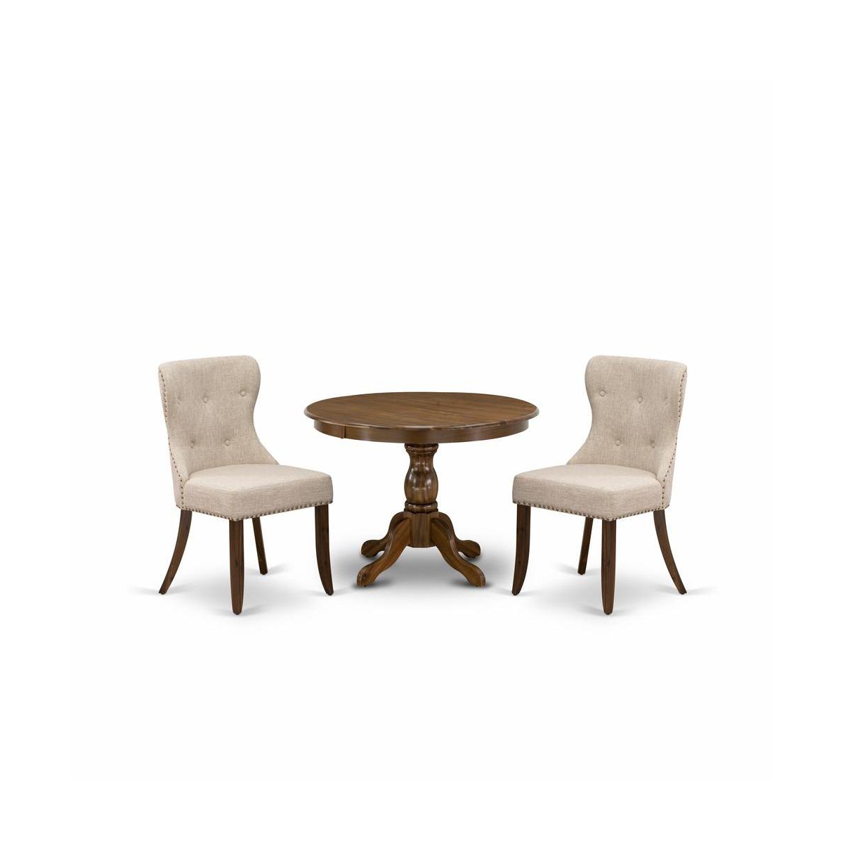 Click here for East West Furniture 3 Piece Dining Table Set - Aca... prices