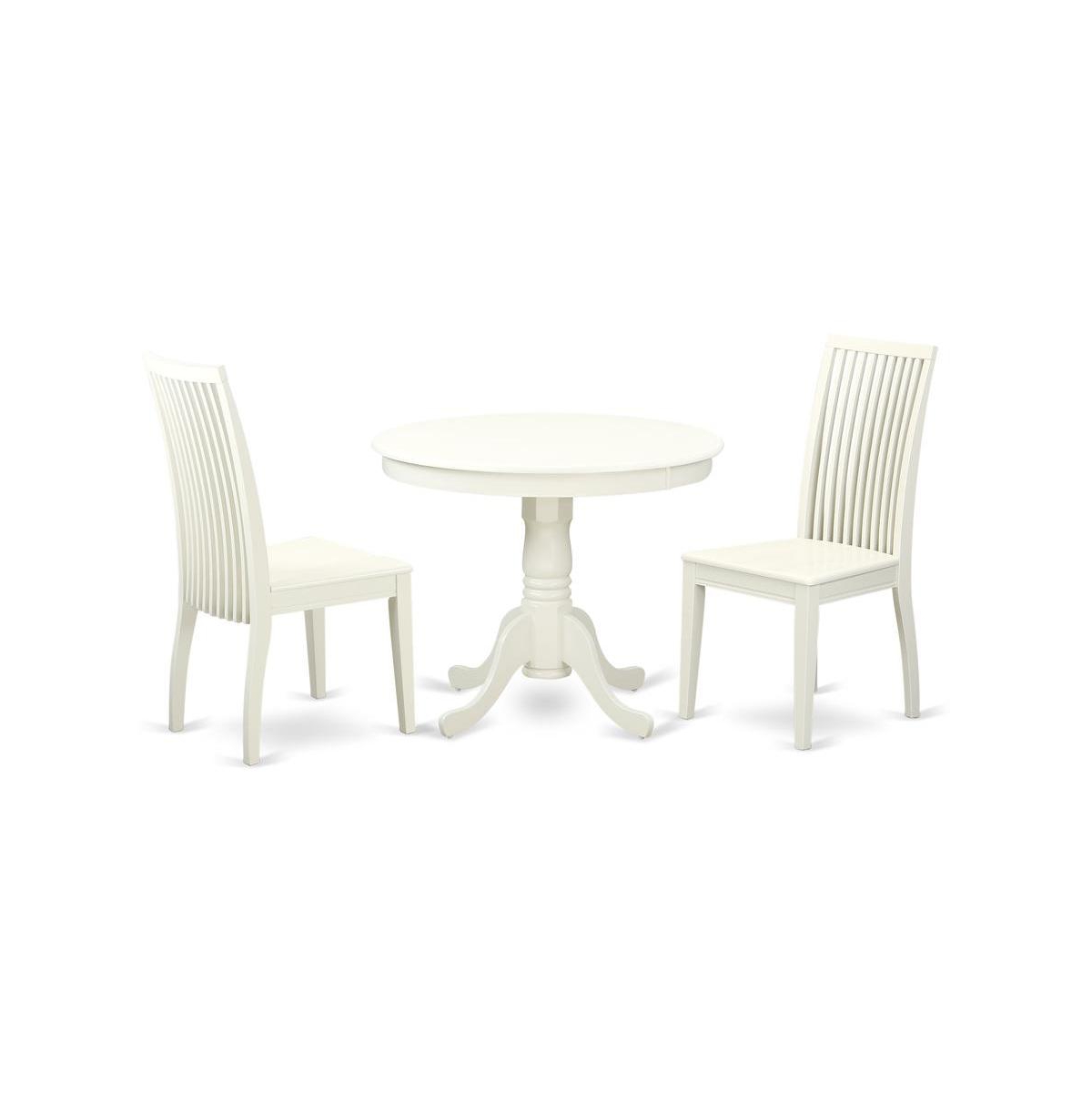 Click here for East West Furniture Dining Room Set Linen White -... prices