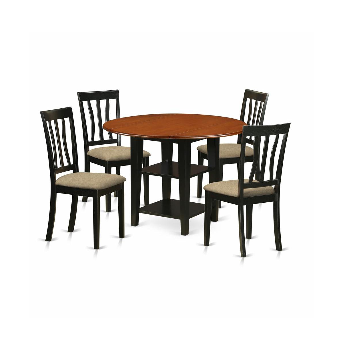 Click here for East West Furniture Dining Room Set Black & Cherry... prices
