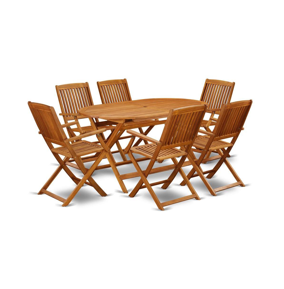 Click here for East West Furniture Wooden Patio Set Natural Oil -... prices