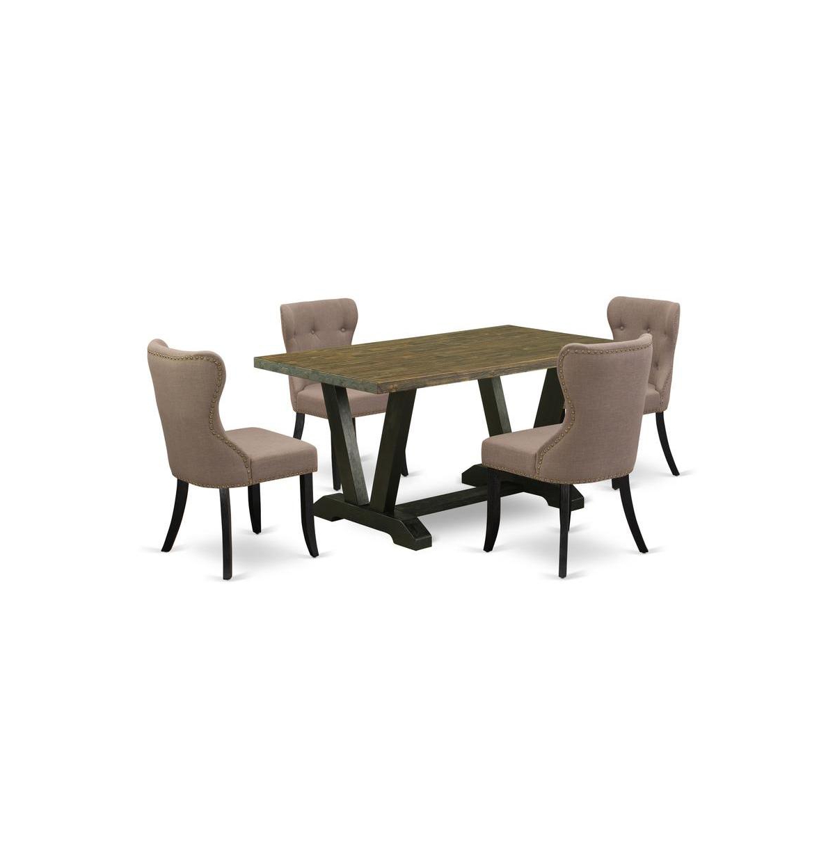 Click here for East West Furniture 5-Pc Dining Table Set- 4 Parso... prices