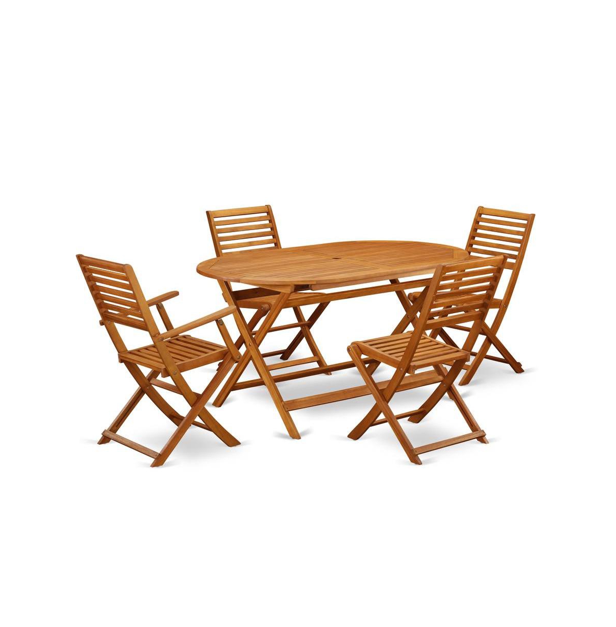 Click here for East West Furniture Wooden Patio Set Natural Oil -... prices