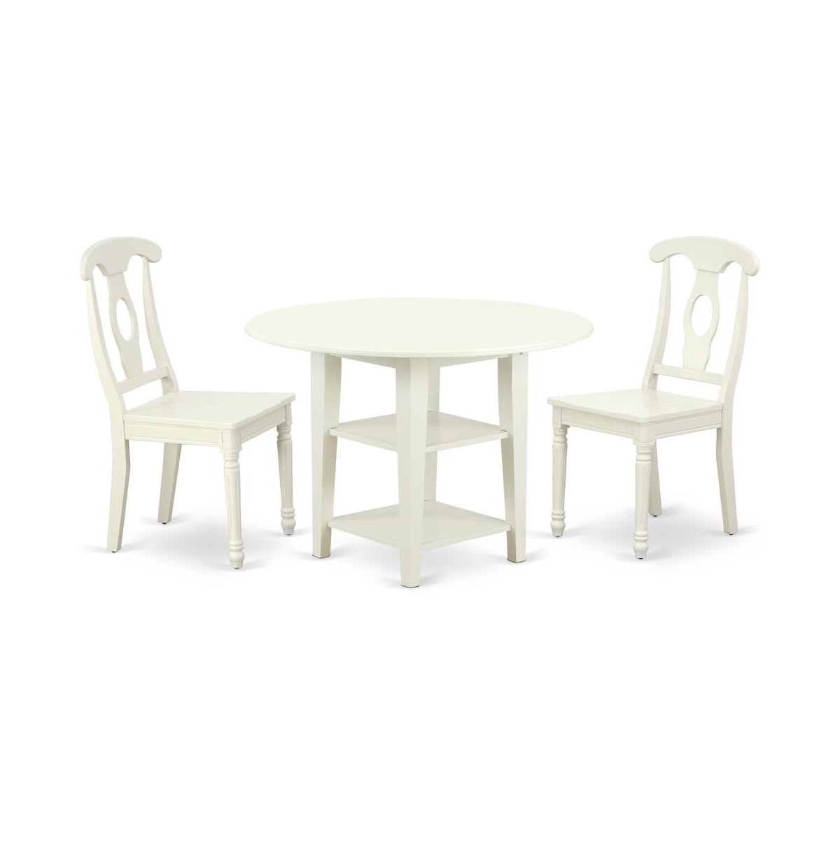 Click here for East West Furniture Dining Room Set Linen White -... prices