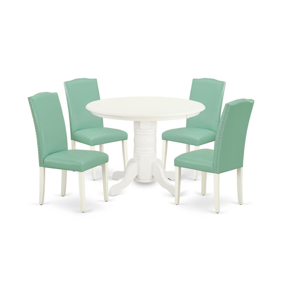 Click here for East West Furniture Dining Room Set Linen White -... prices