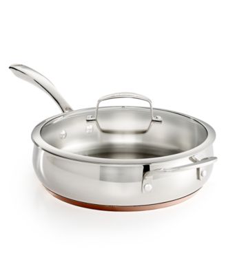 Belgique Copper Bottom 4-Qt. Saute Pan with Lid, Created for Macy's ...