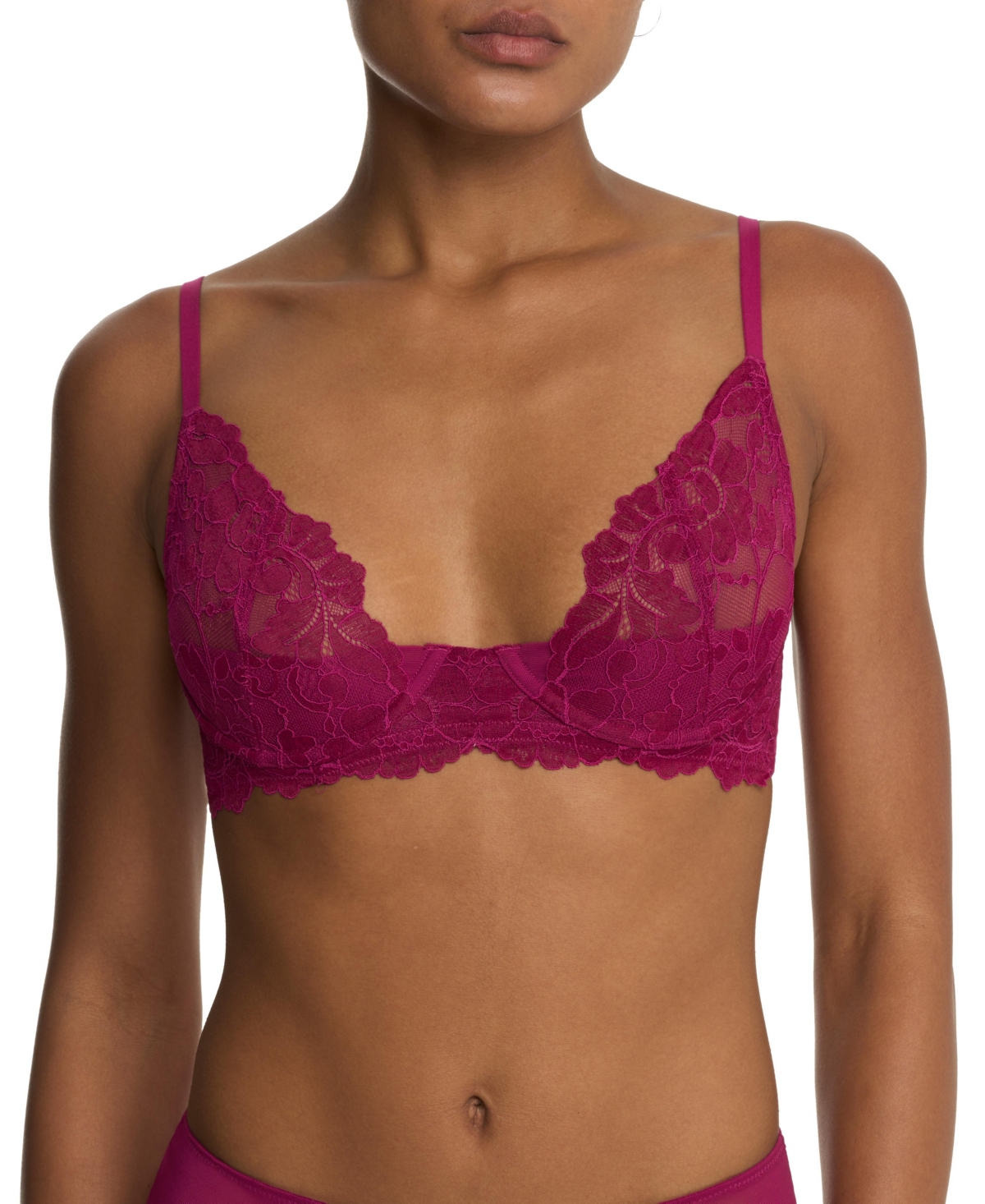 Click here for Natori Peony Lace Demi Unlined Underwire Bra - Dk... prices