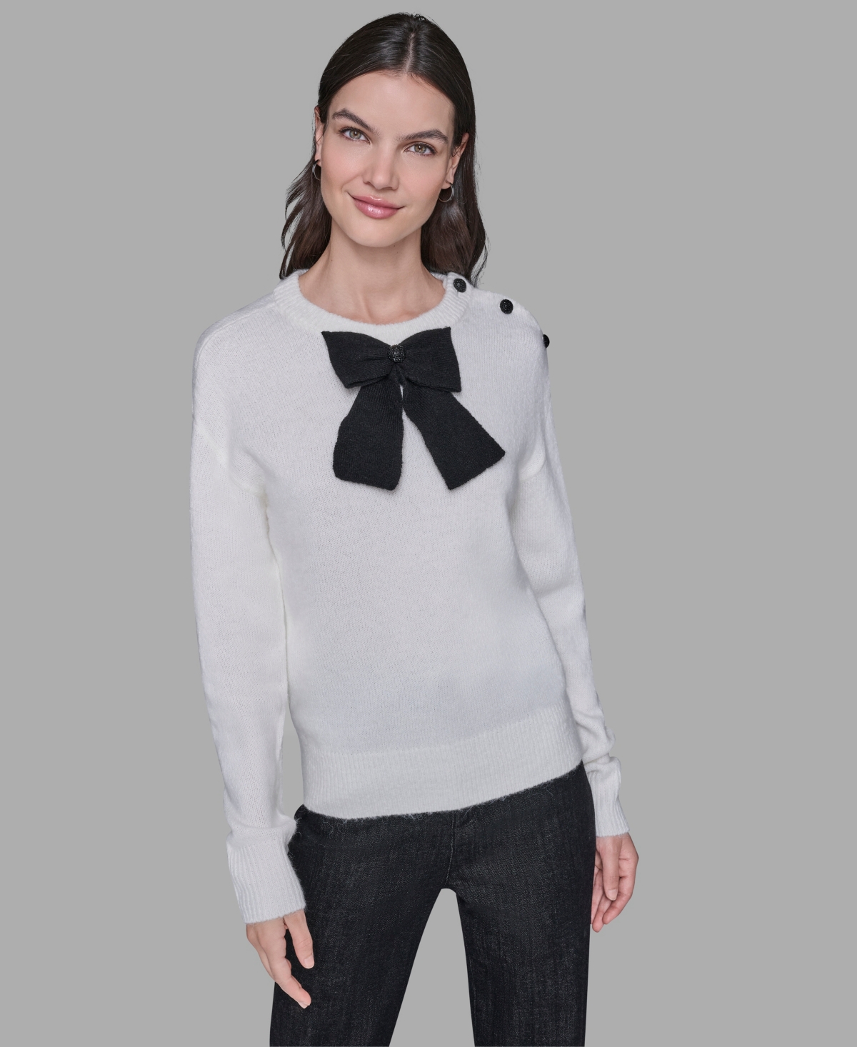 Click here for Karl Lagerfeld Paris Womens Big Bow Applique Long... prices