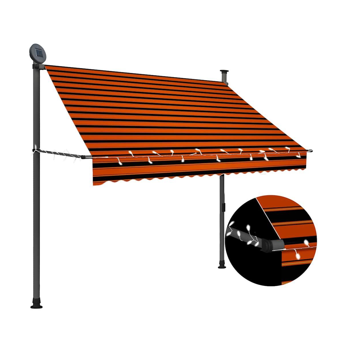 Click here for vidaXL Retractable Awning Orange and Brown - Orang... prices