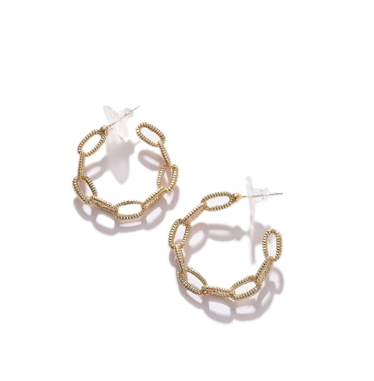 Click here for Sohi Womens Chainlink Hoop Earrings - Gold prices