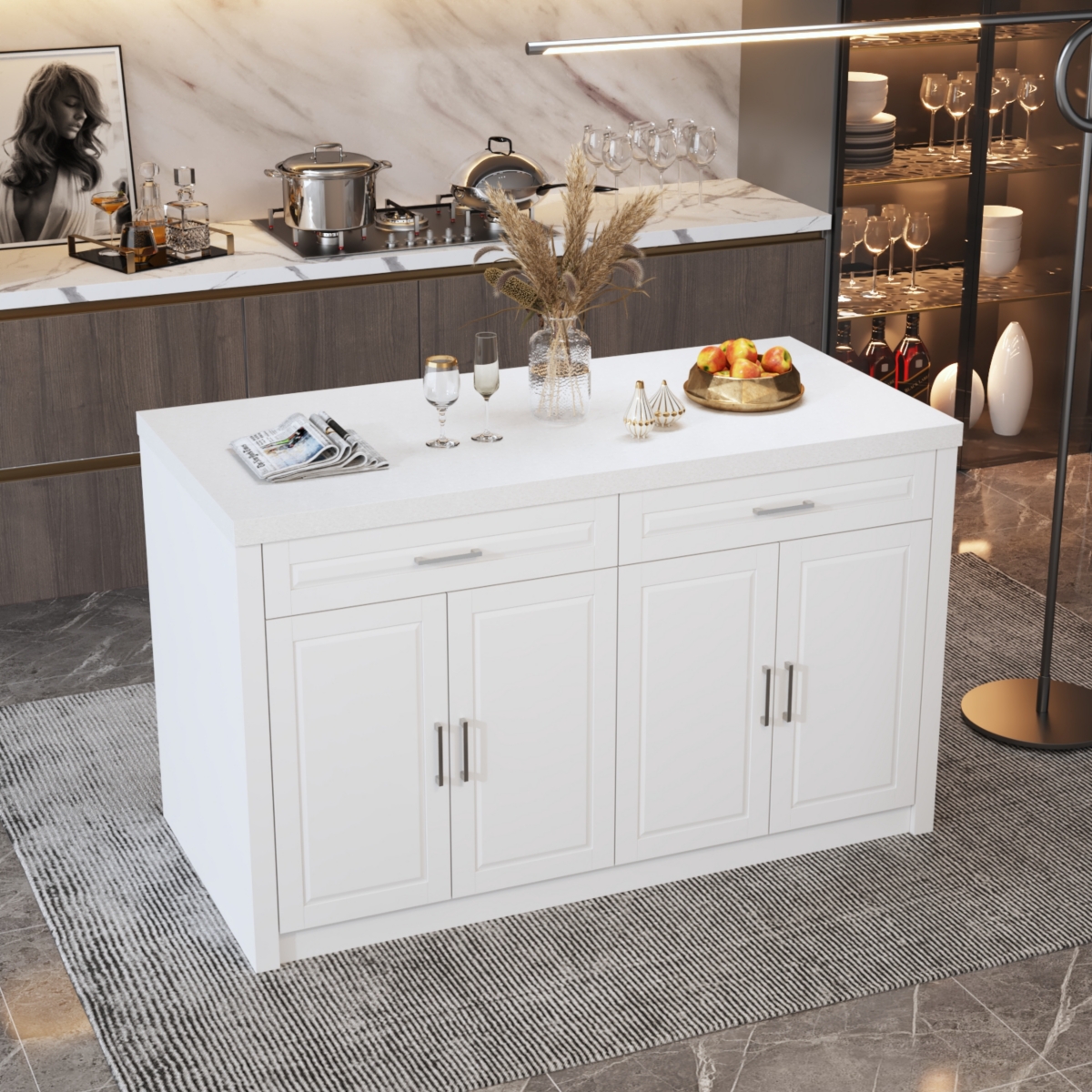 Click here for Kitchen island with 2 drawers  4 doors  kitchen is... prices