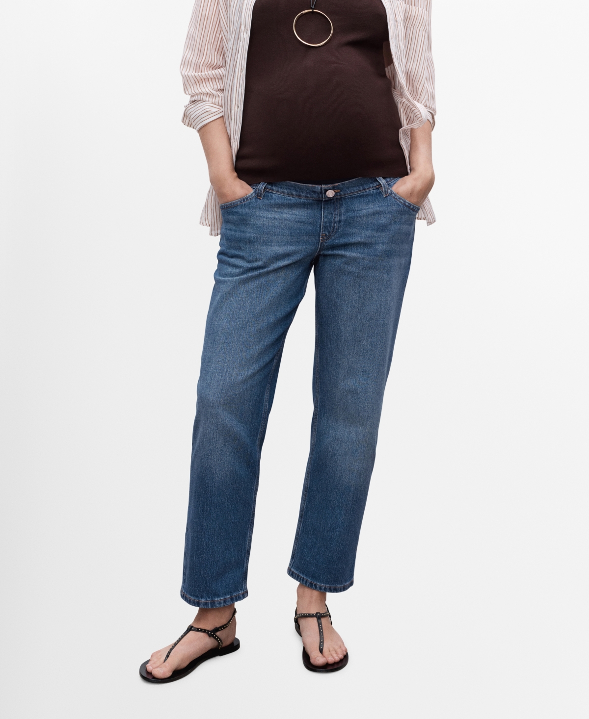 Click here for Mango Womens Cropped Straight-Leg Maternity Jeans... prices