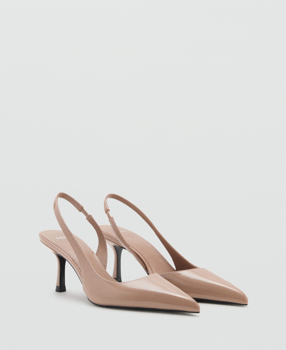 Click here for Mango Womens Patent Heeled Shoes - Nude prices